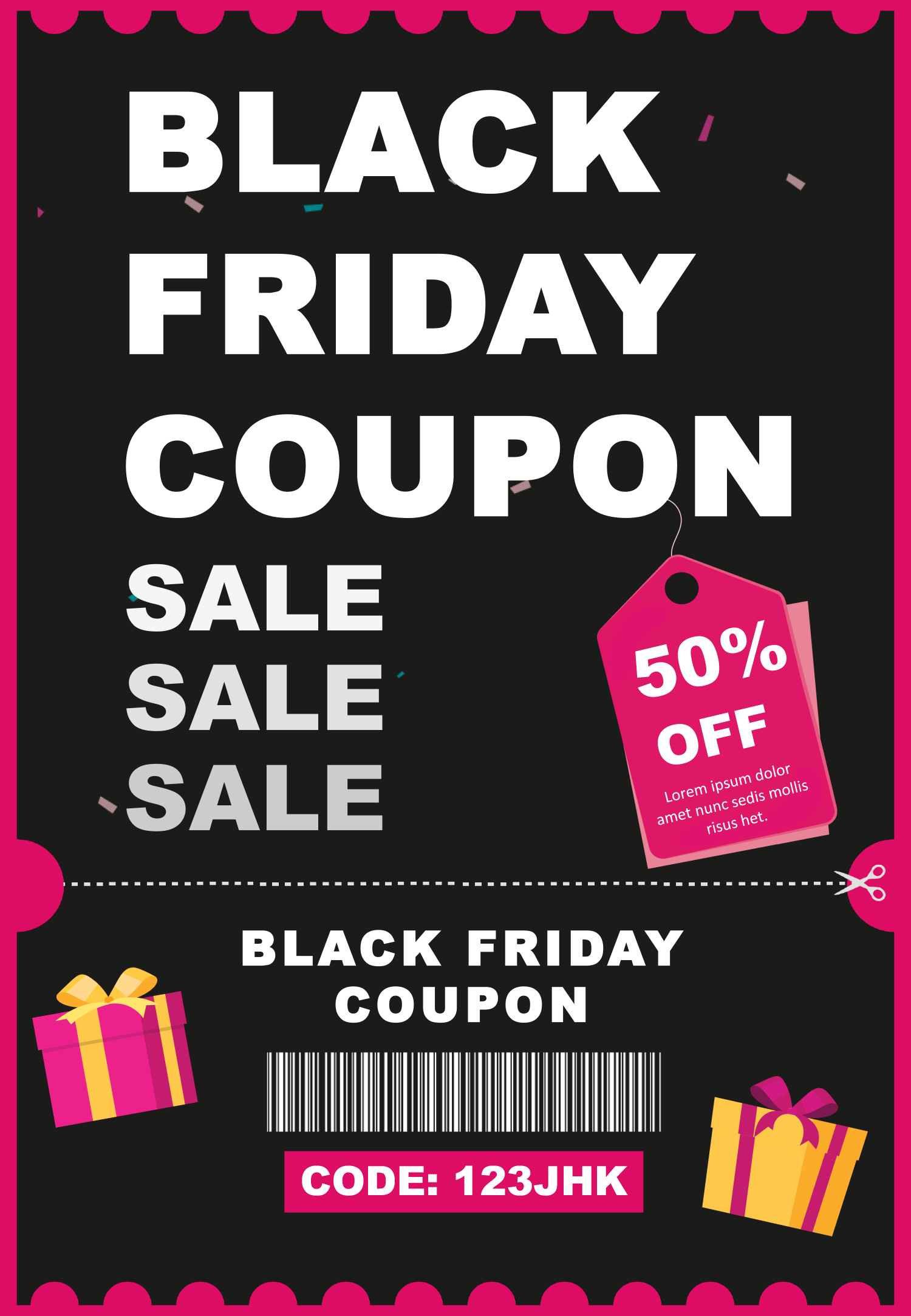 Black Friday Sale Coupon Template - PowerPoint | Google Slides - Highfile