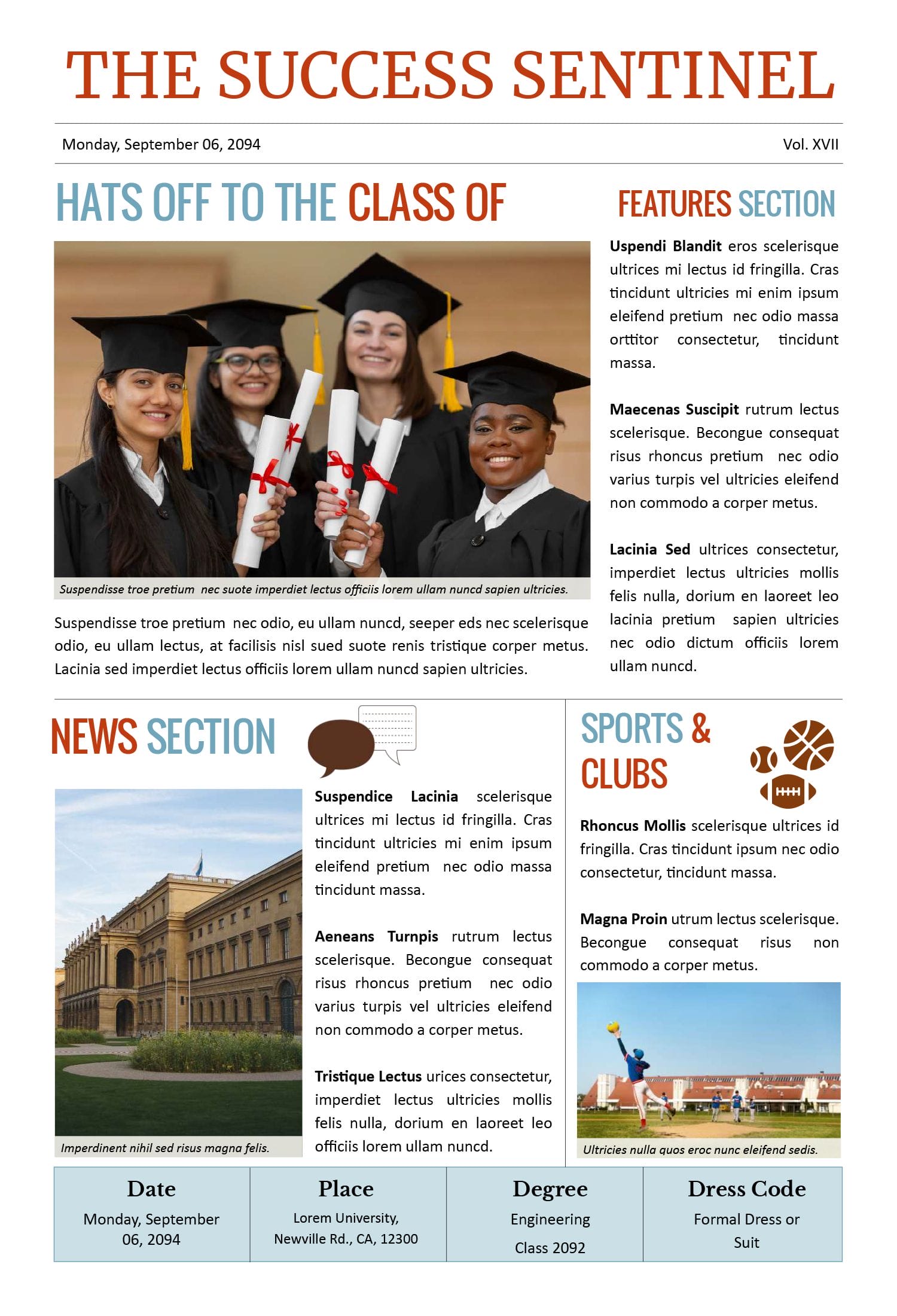 Featured Graduation Announcement Newspaper Template - Word | Google ...