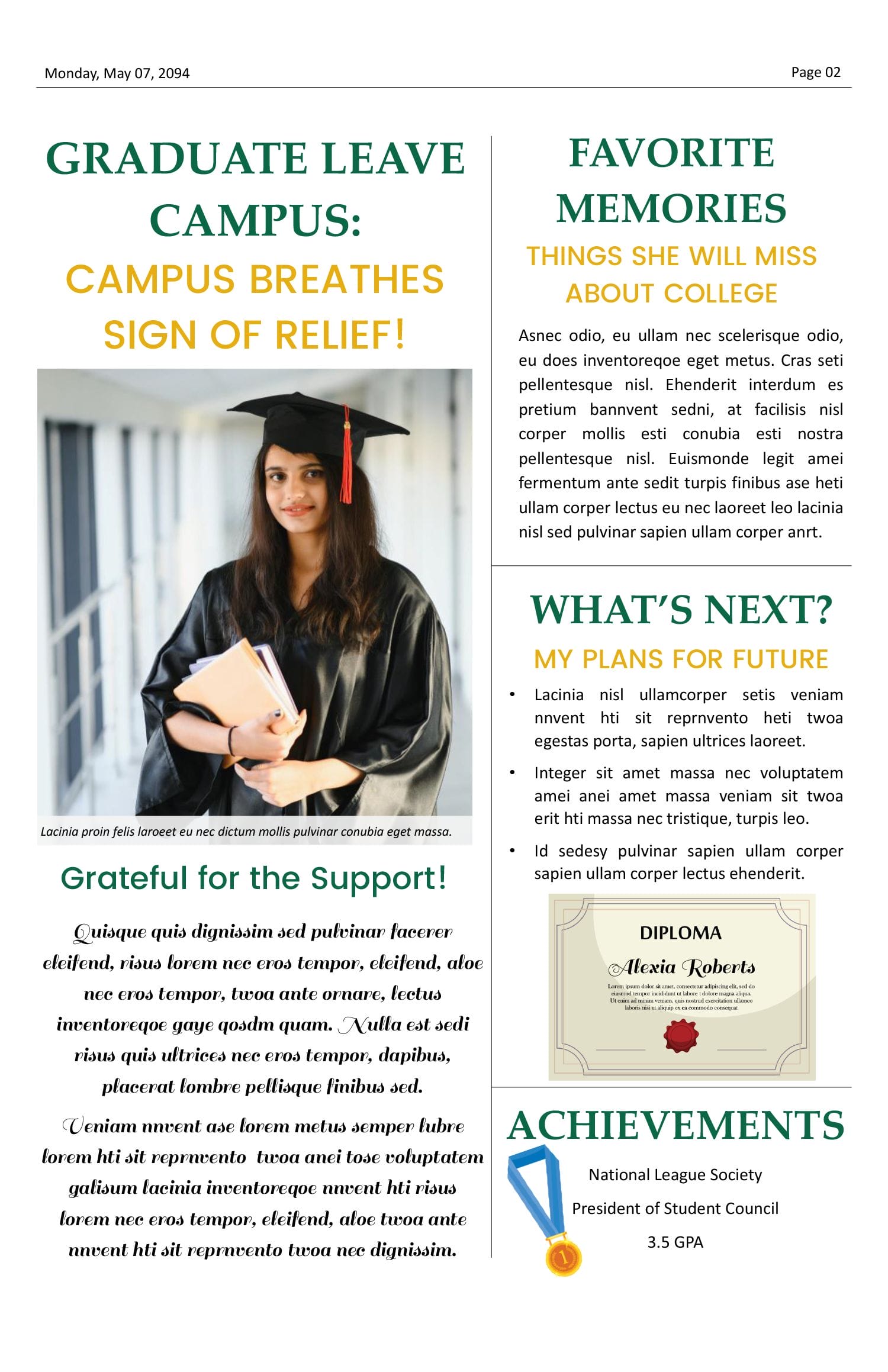 Graduation Announcement Post Newspaper Template - PowerPoint | Google ...