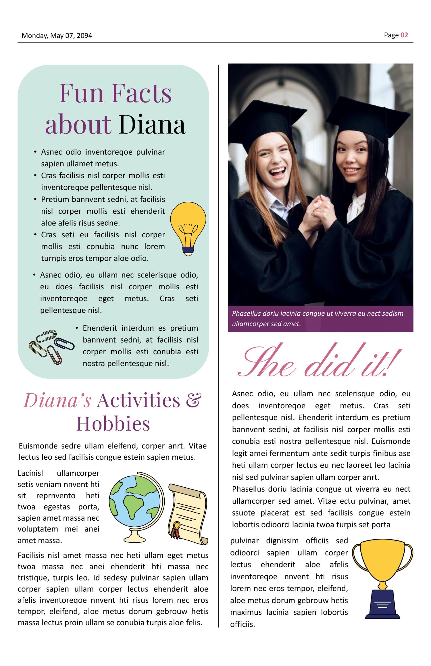 Graduation Program Announcement Newspaper Template - PowerPoint ...