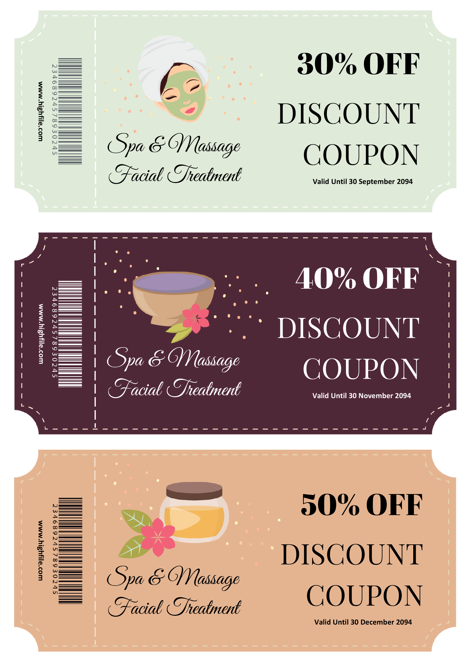 Blush Pink Massage Coupon Template - PowerPoint | Google Slides - Highfile