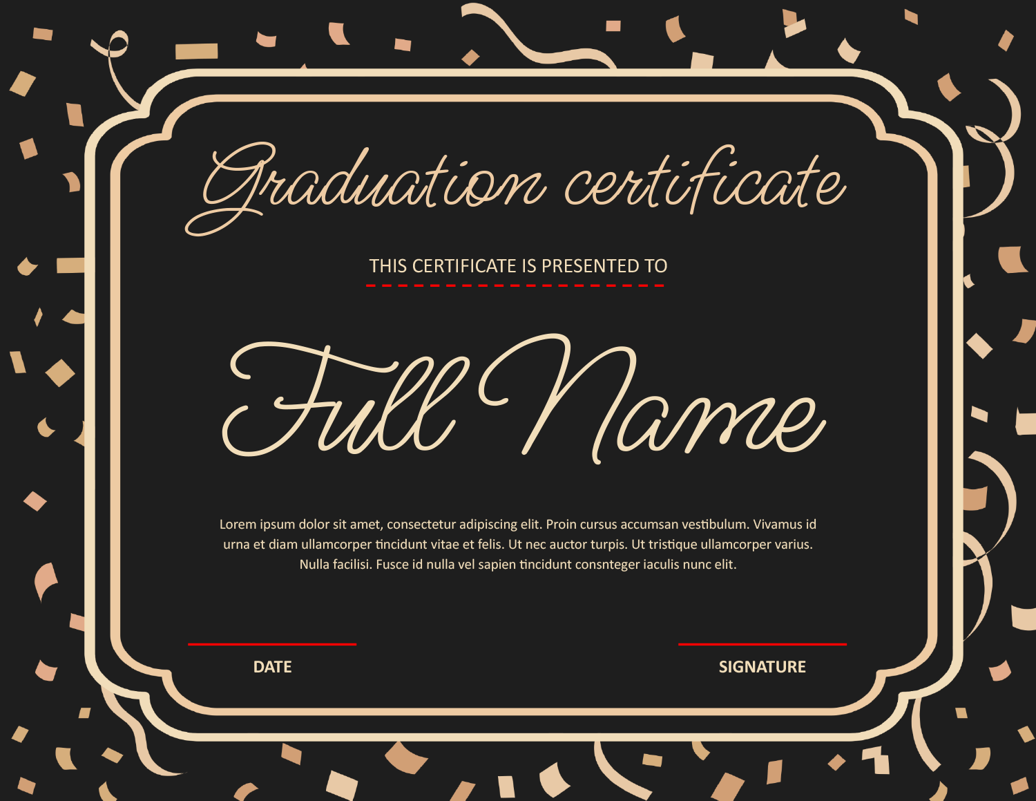 Free Editable Graduation Certificate Templates - Highfile