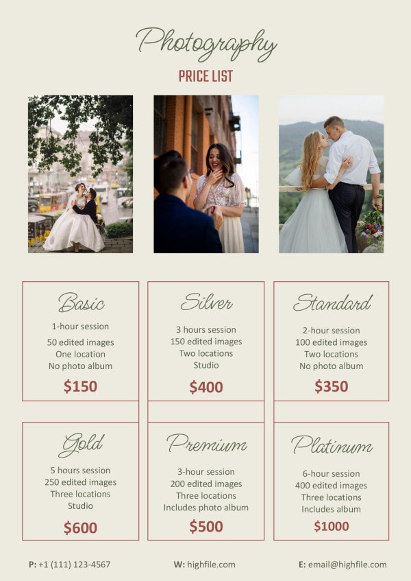 Free Customizable Price List Templates - Highfile Free Customizable Price List Templates - Highfile