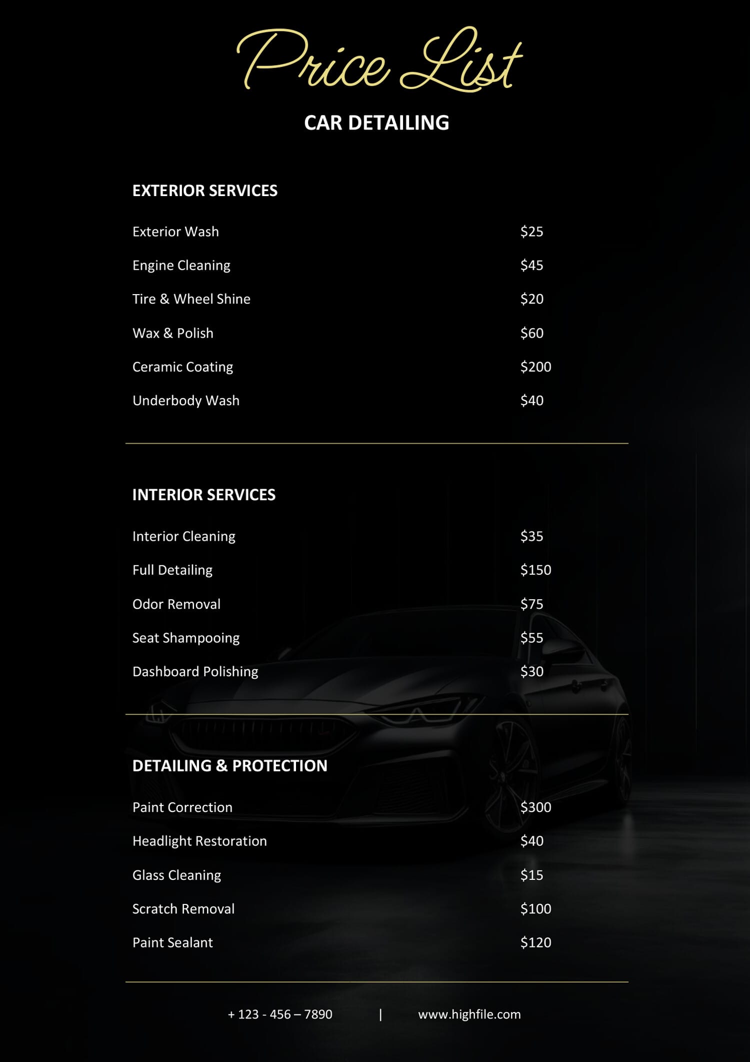 Free Customizable Price List Templates - Highfile