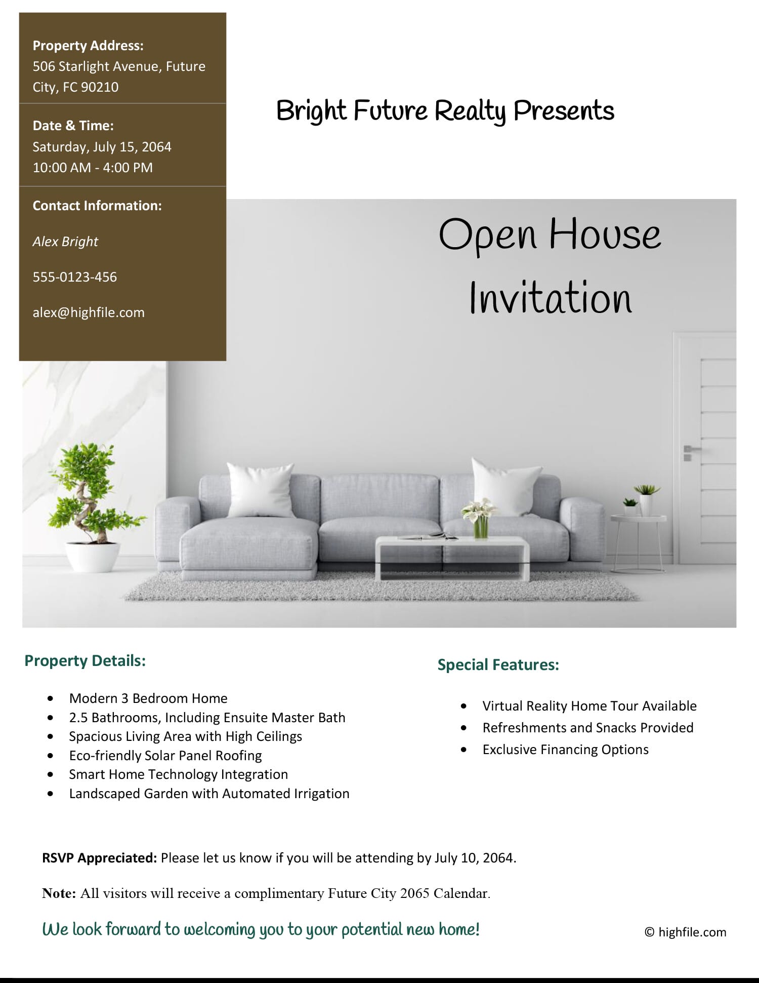 Open House Flyer Template - Word | Google Docs - Highfile