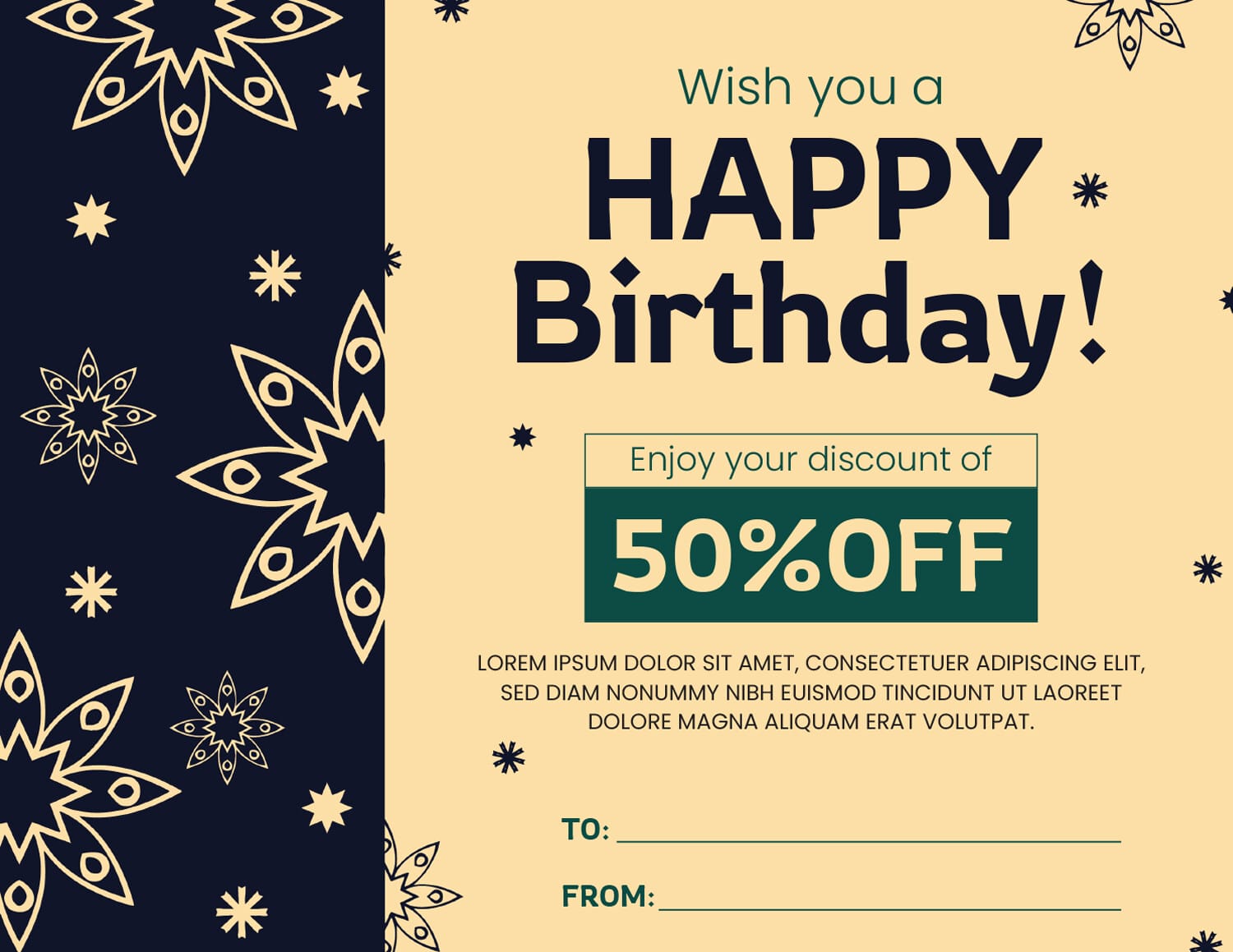 Minimal Birthday Gift Certificate Template - Word | Google Docs - Highfile