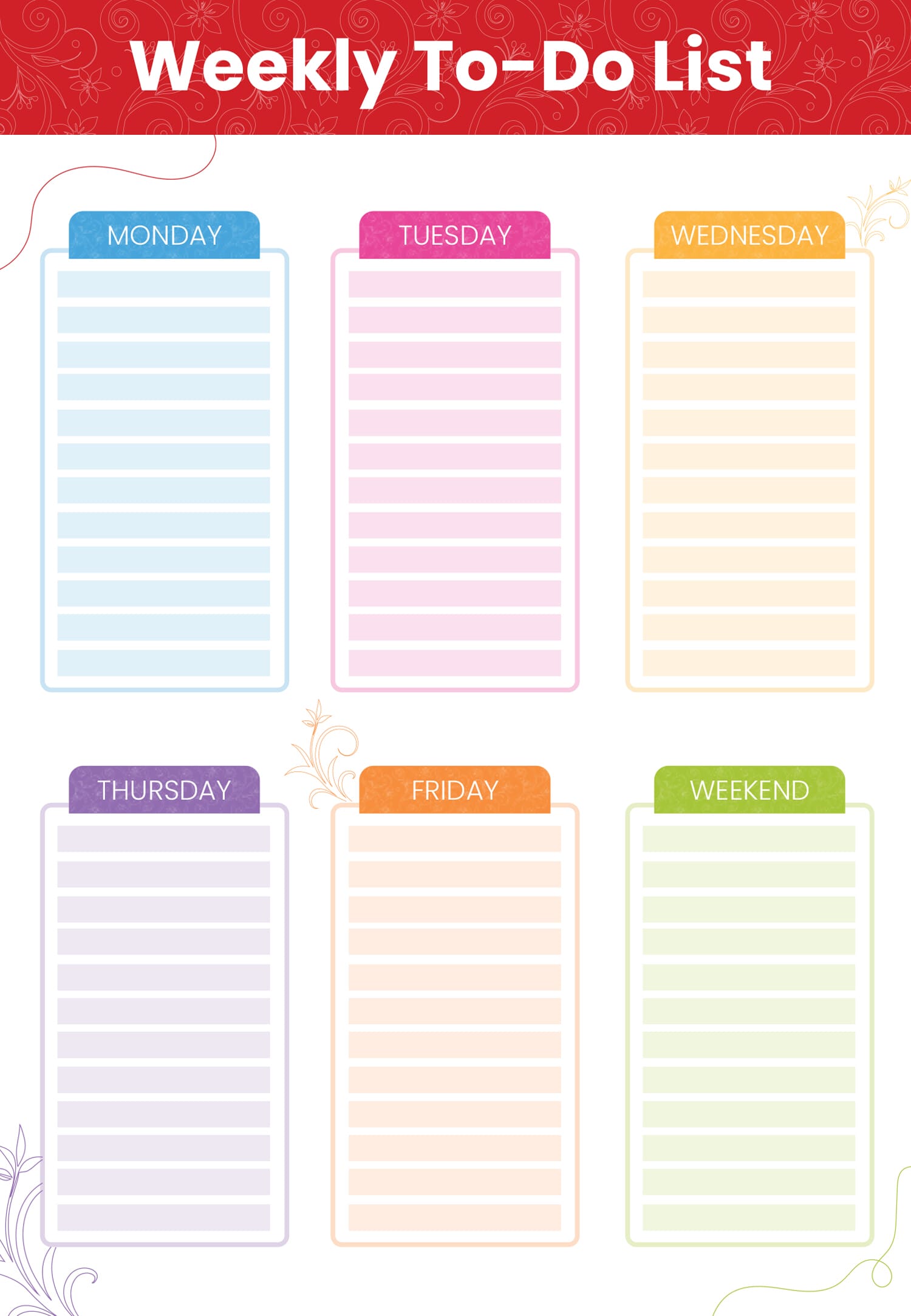 Floral Weekly To Do List Template - PowerPoint | Google Slides | Adobe ...