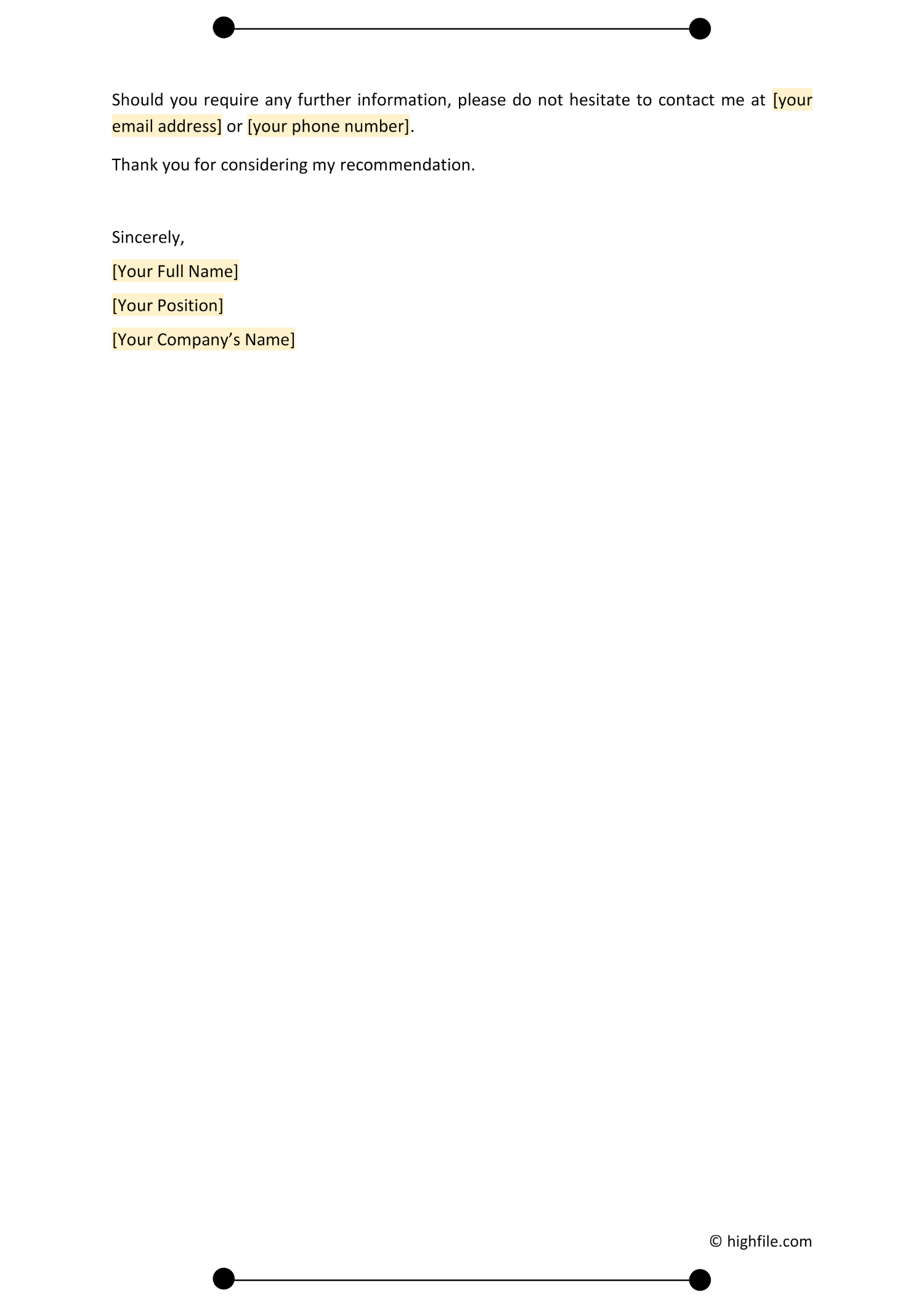 Former Employee Reference Letter For Employee - Highfile