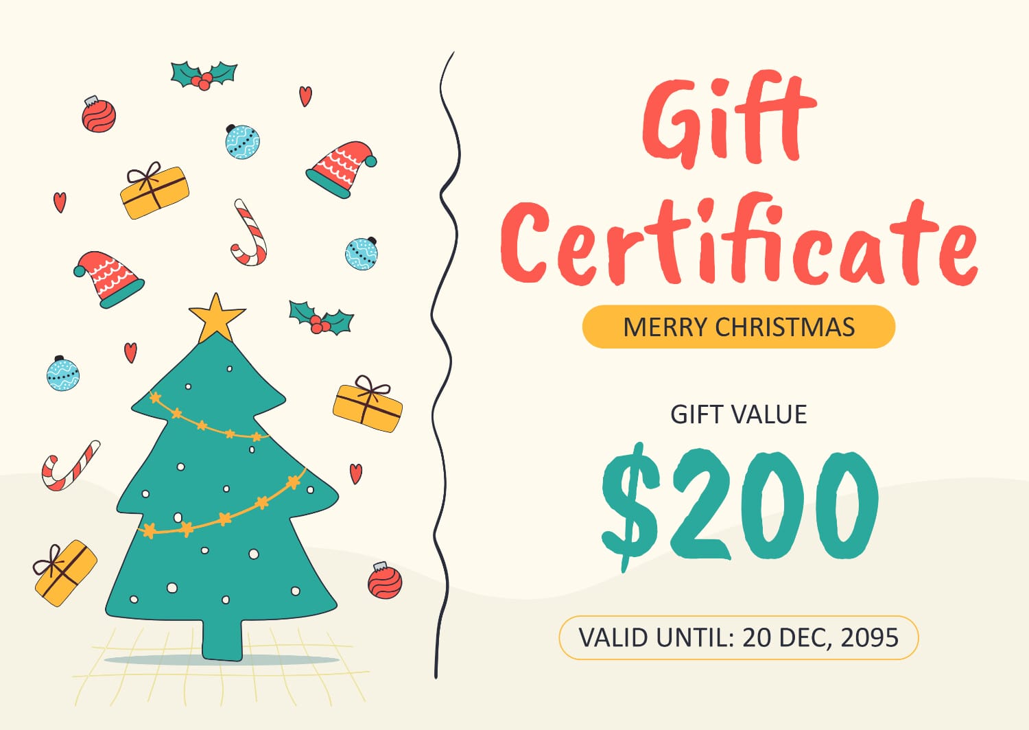 Colorful Minimal Christmas Gift Certificate Template - Google Slides ...