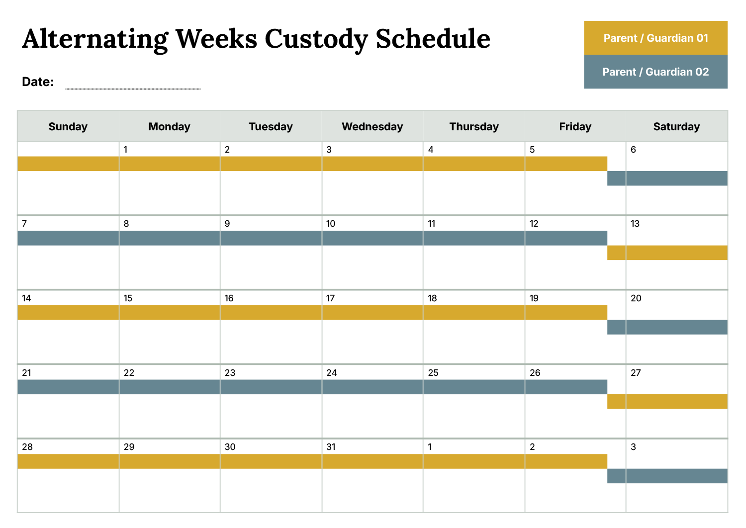 50 50 Custody Schedule Template Google Docs Word Highfile 50-50-custody-schedule-template-google-docs-word-highfile