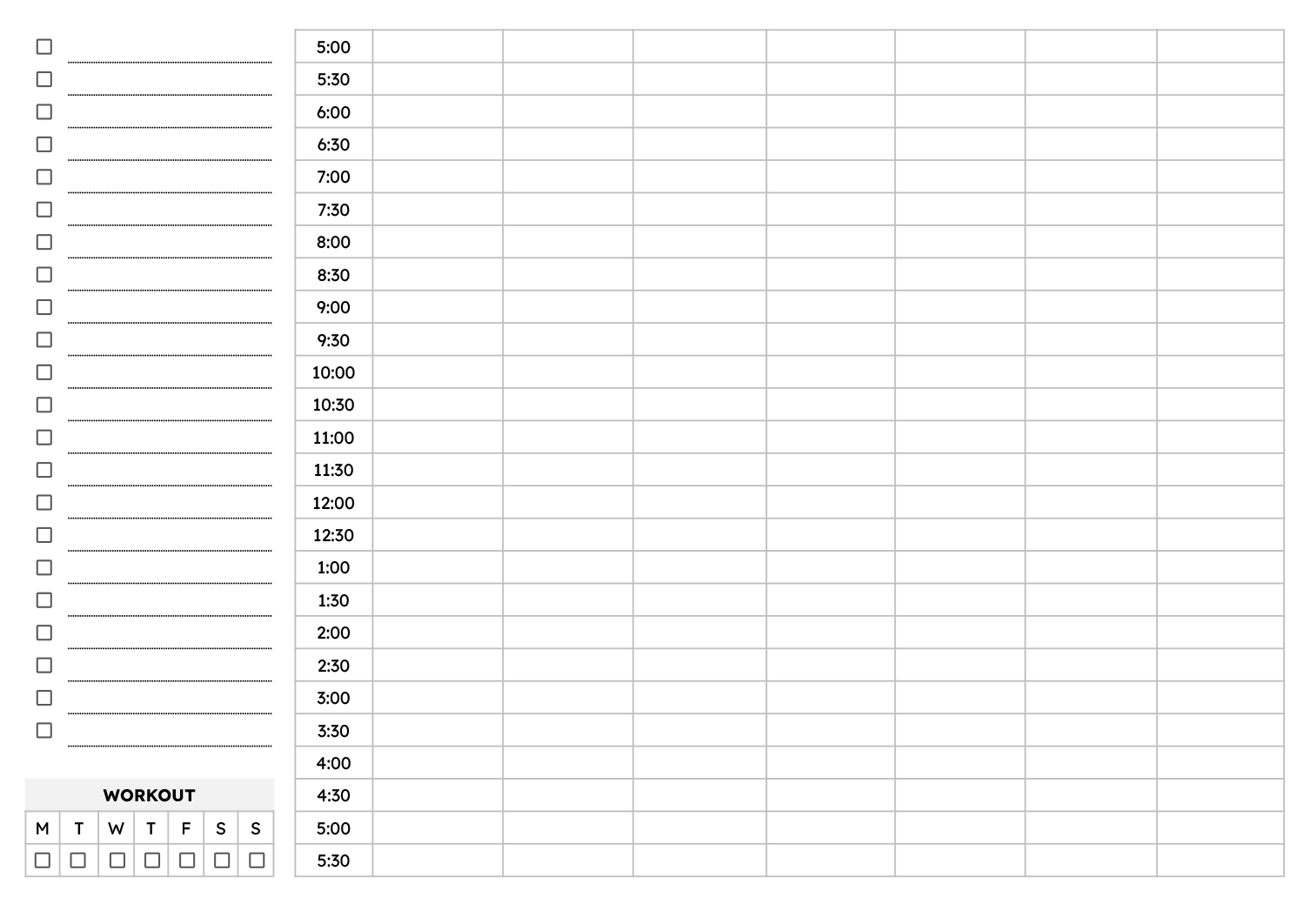 Weekly Time Blocking Schedule Template - Highfile