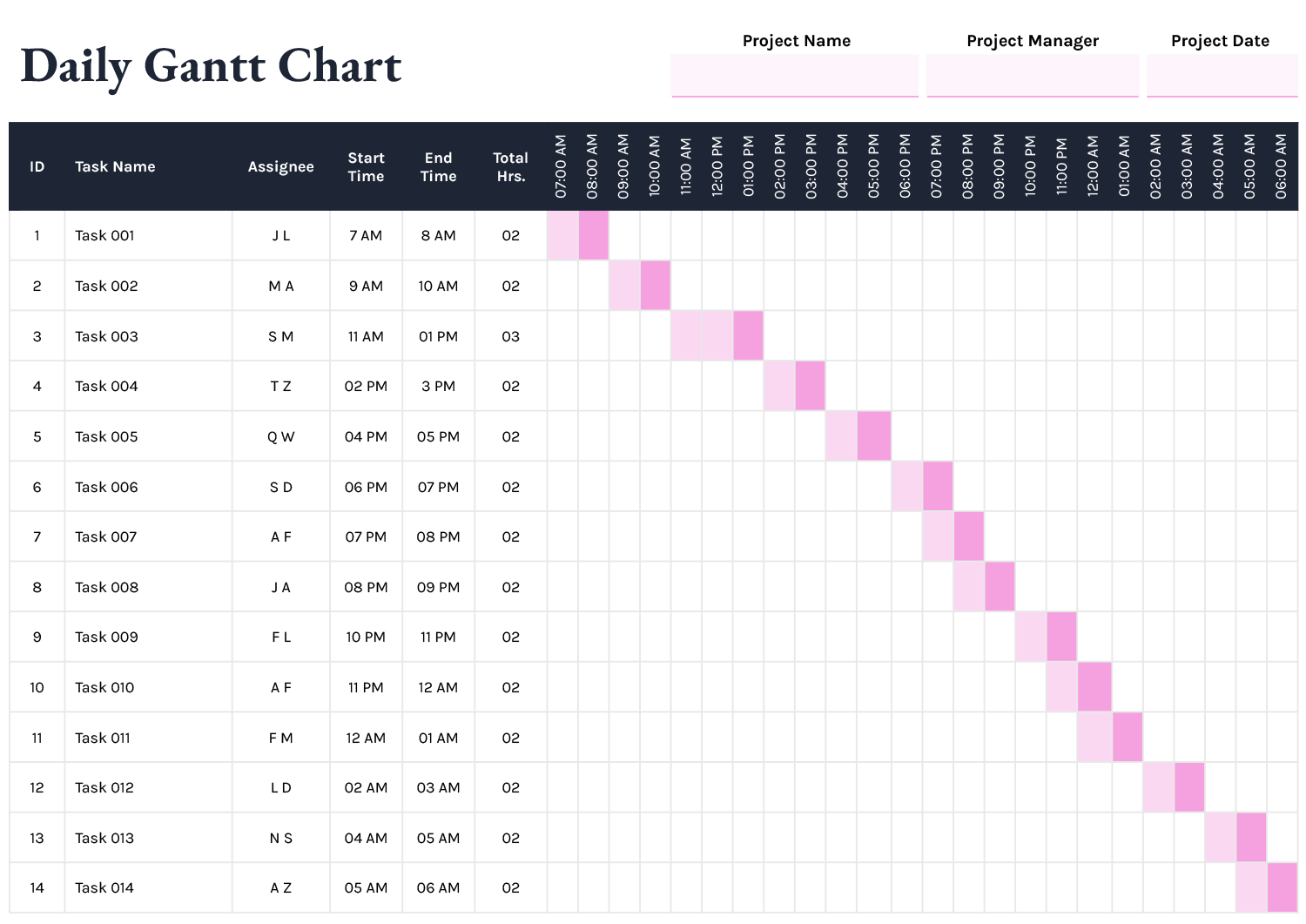 Weekly Gantt Chart Template - Excel and Google Sheets - Highfile Weekly Gantt Chart Template - Excel and Google Sheets - Highfile