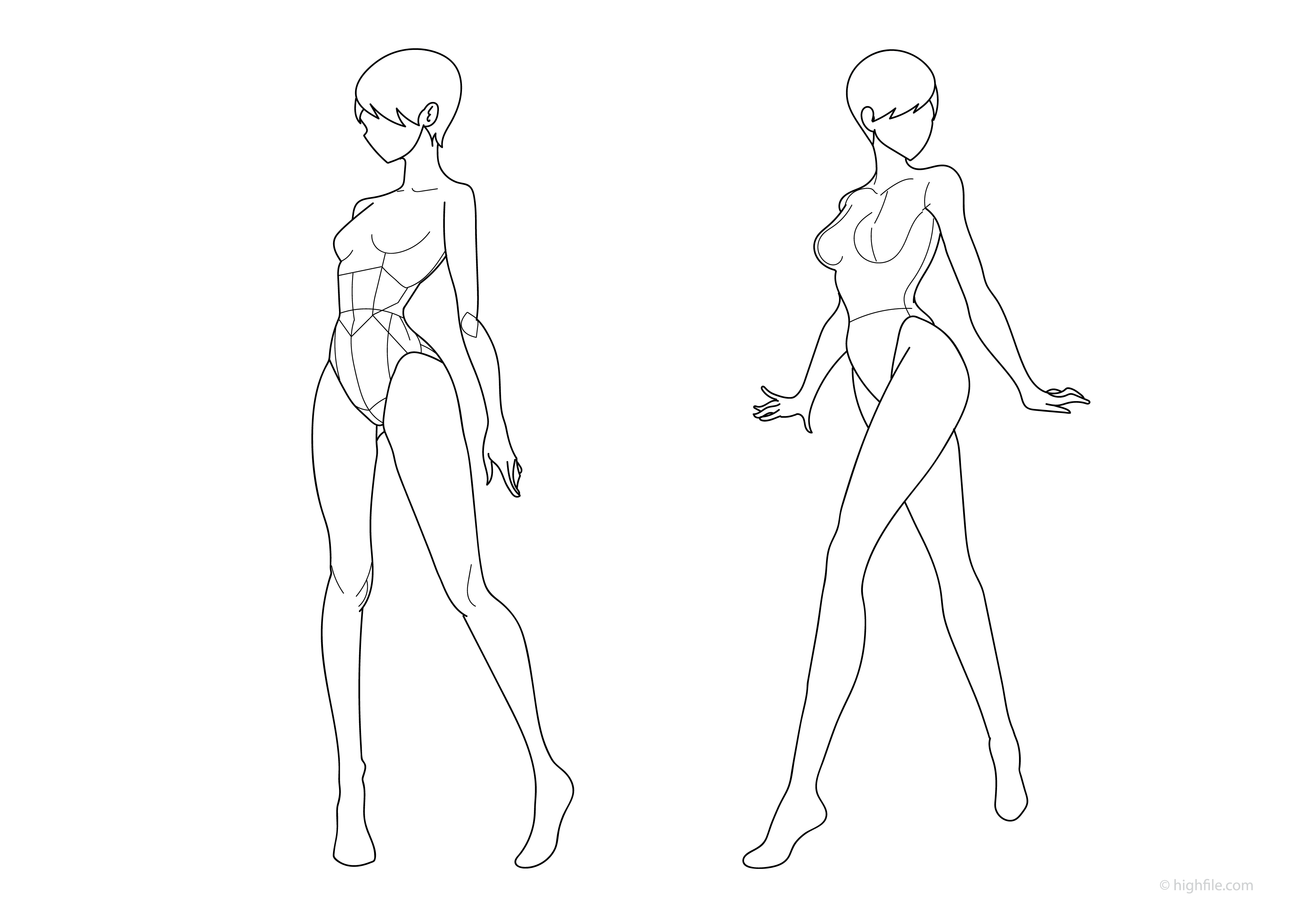 Female Body Outline Template - PDF - Highfile