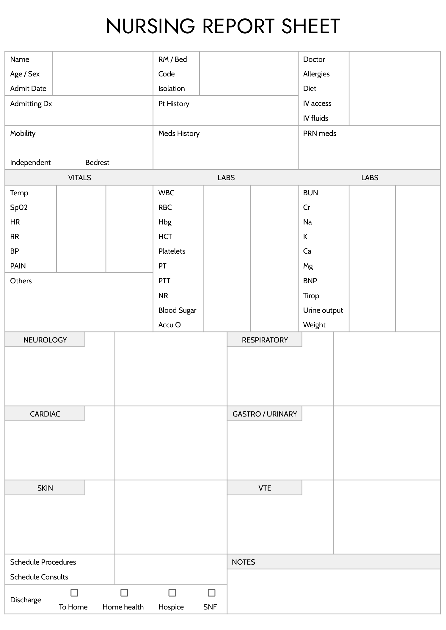 Nursing Discharge Notes Template - Google Docs | Word - Highfile Nursing Discharge Notes Template - Google Docs | Word - Highfile