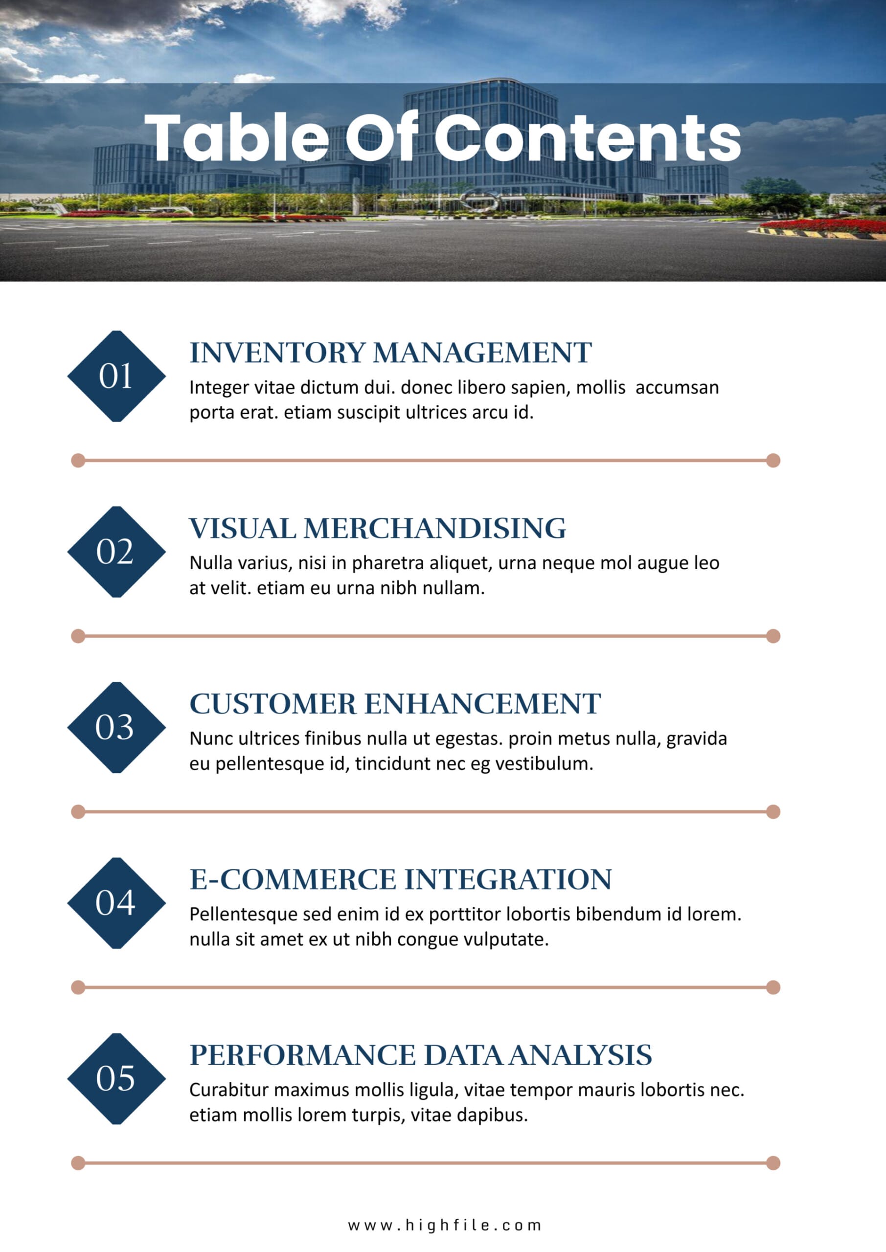 Free Customizable Table of Contents Templates - Highfile