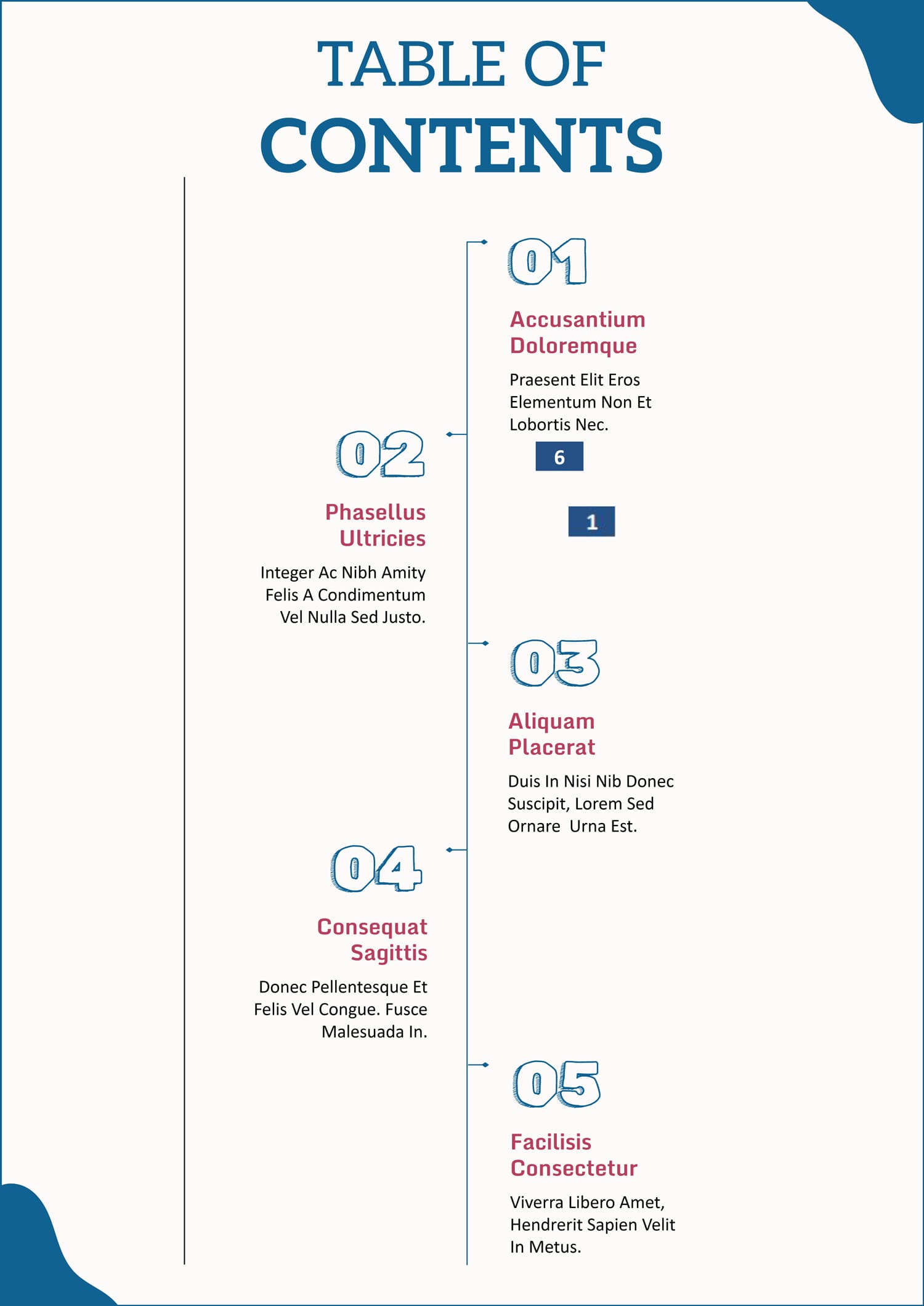 Free Customizable Table of Contents Templates - Highfile