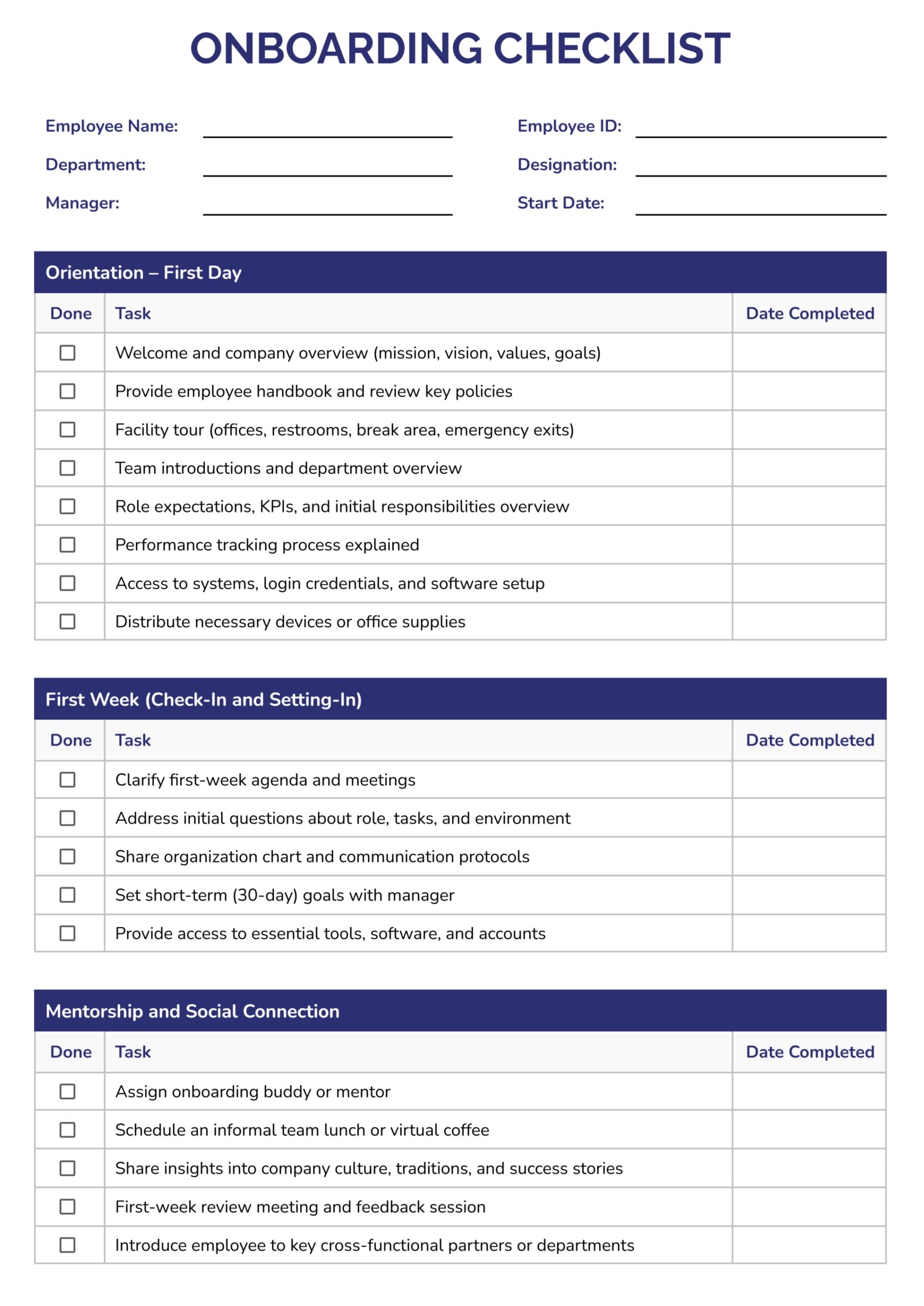 Onboarding Checklist Template Everything You Need To Onboard A New