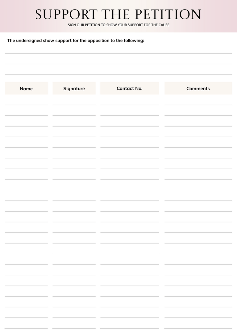 Free Customizable Petition Templates - Highfile