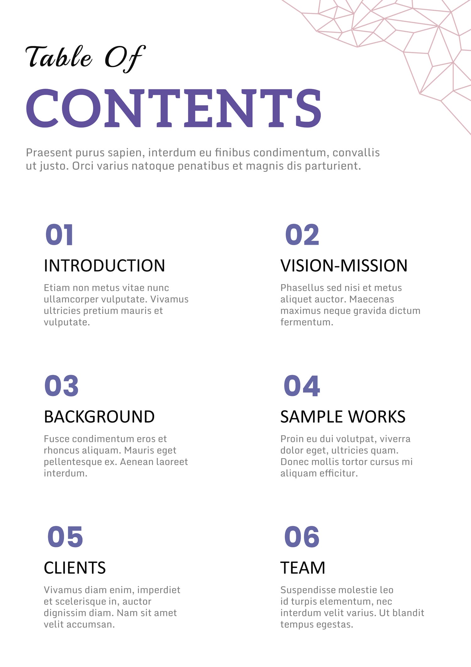 Free Customizable Table of Contents Templates - Highfile