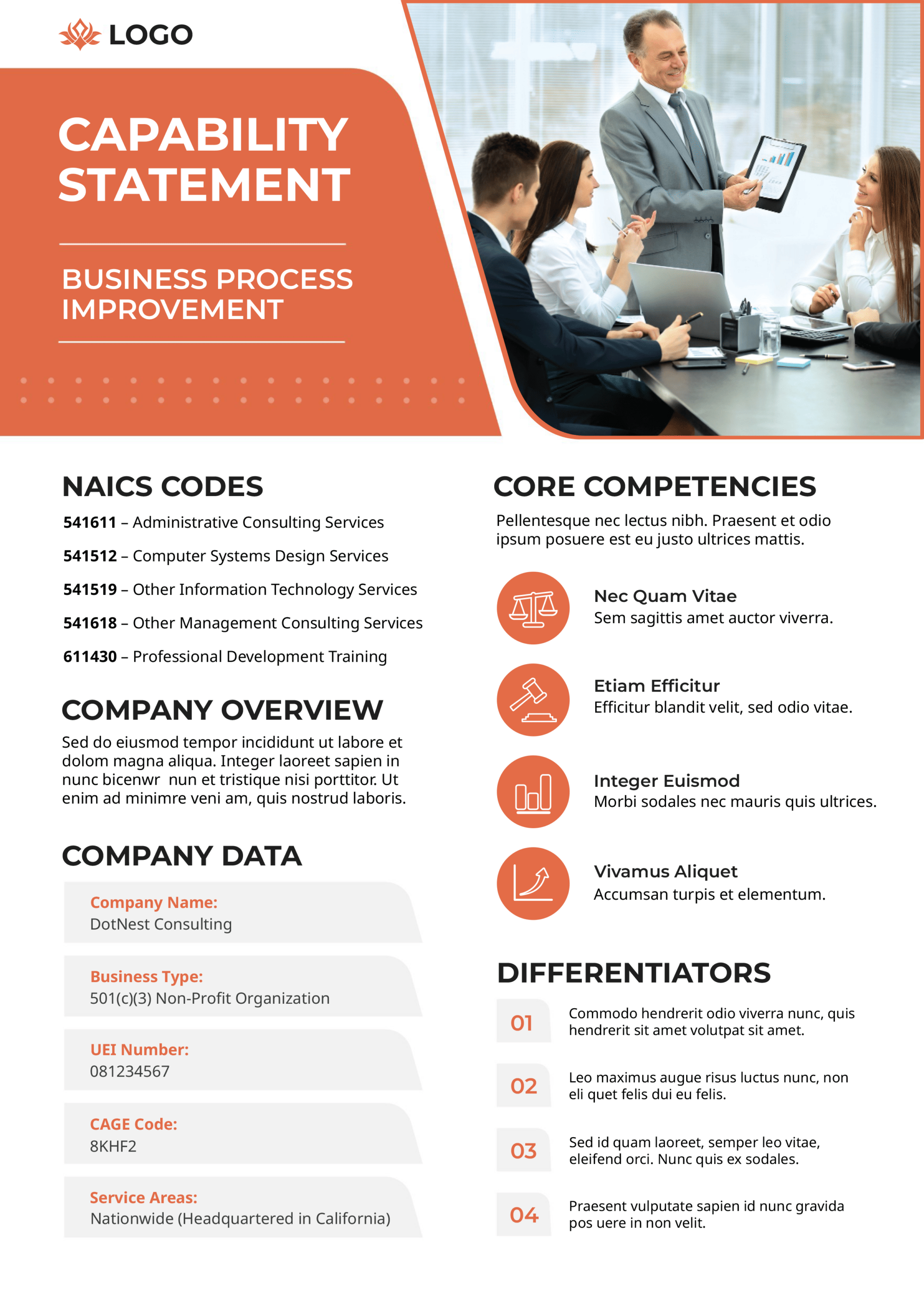 Business Process Improvement Capability Statement Template - PowerPoint | Google Slides | Adobe ...