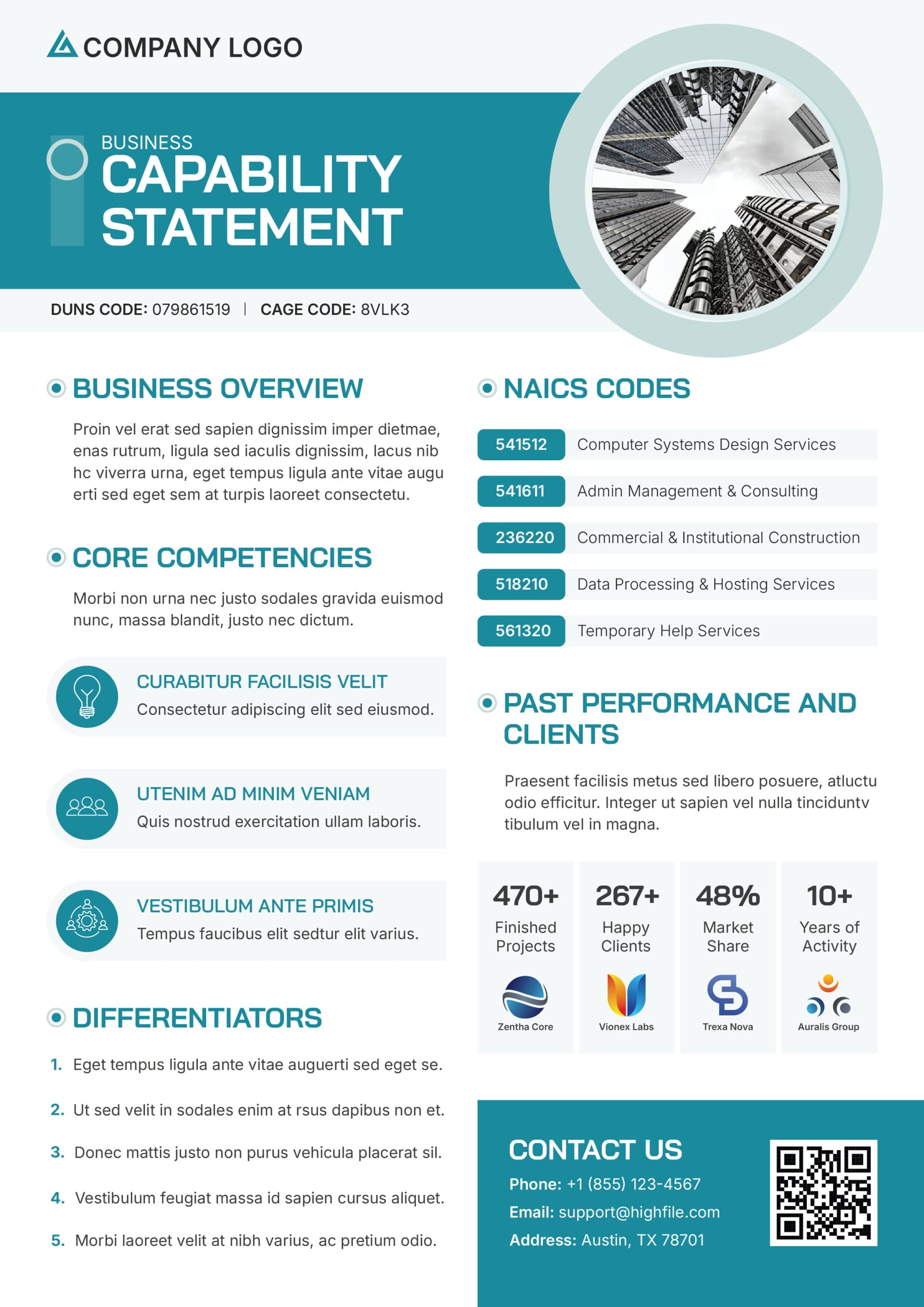 General Business Capability Statement Template - PowerPoint | Google ...
