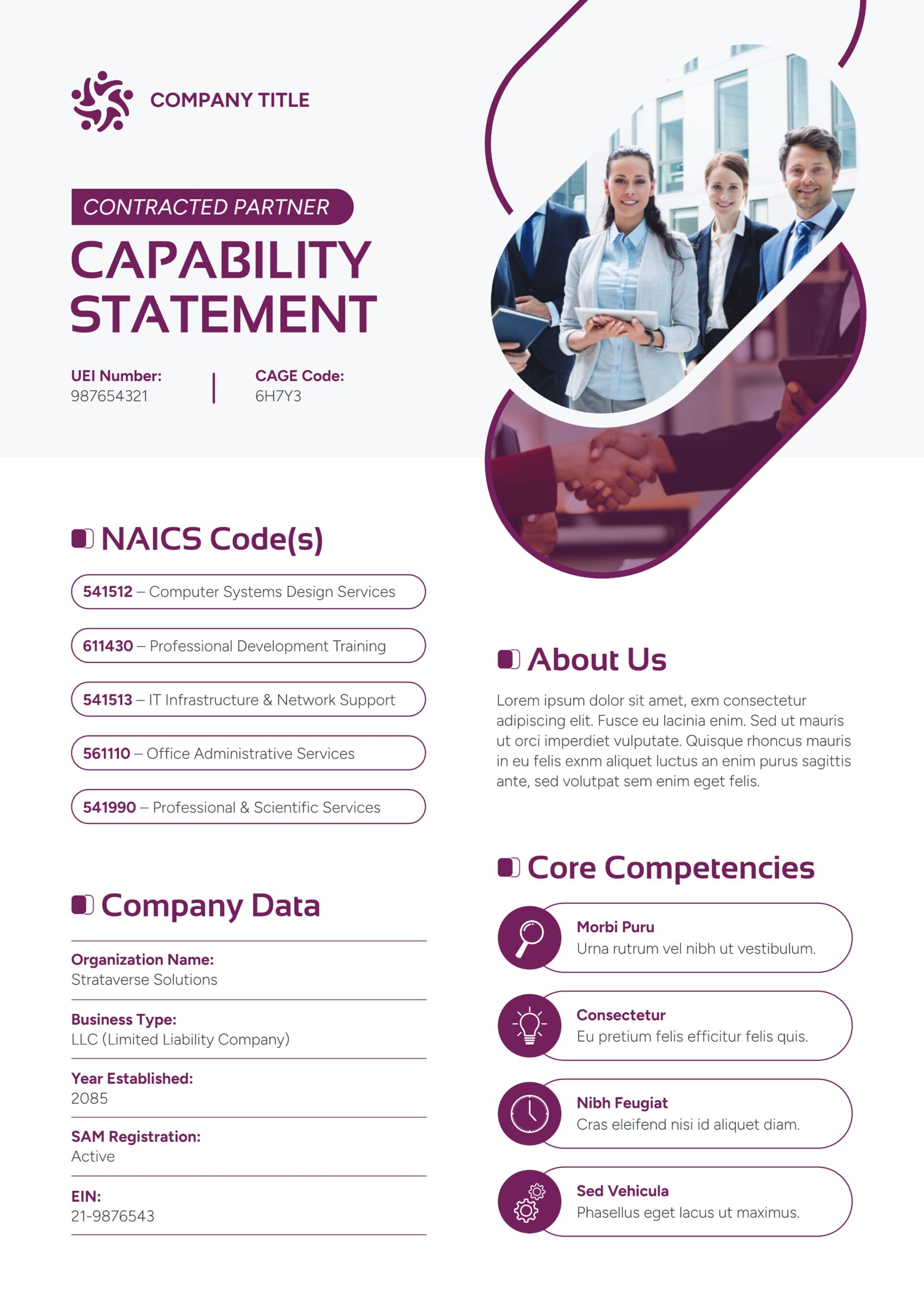 Government Projects Capability Statement Template - Highfile