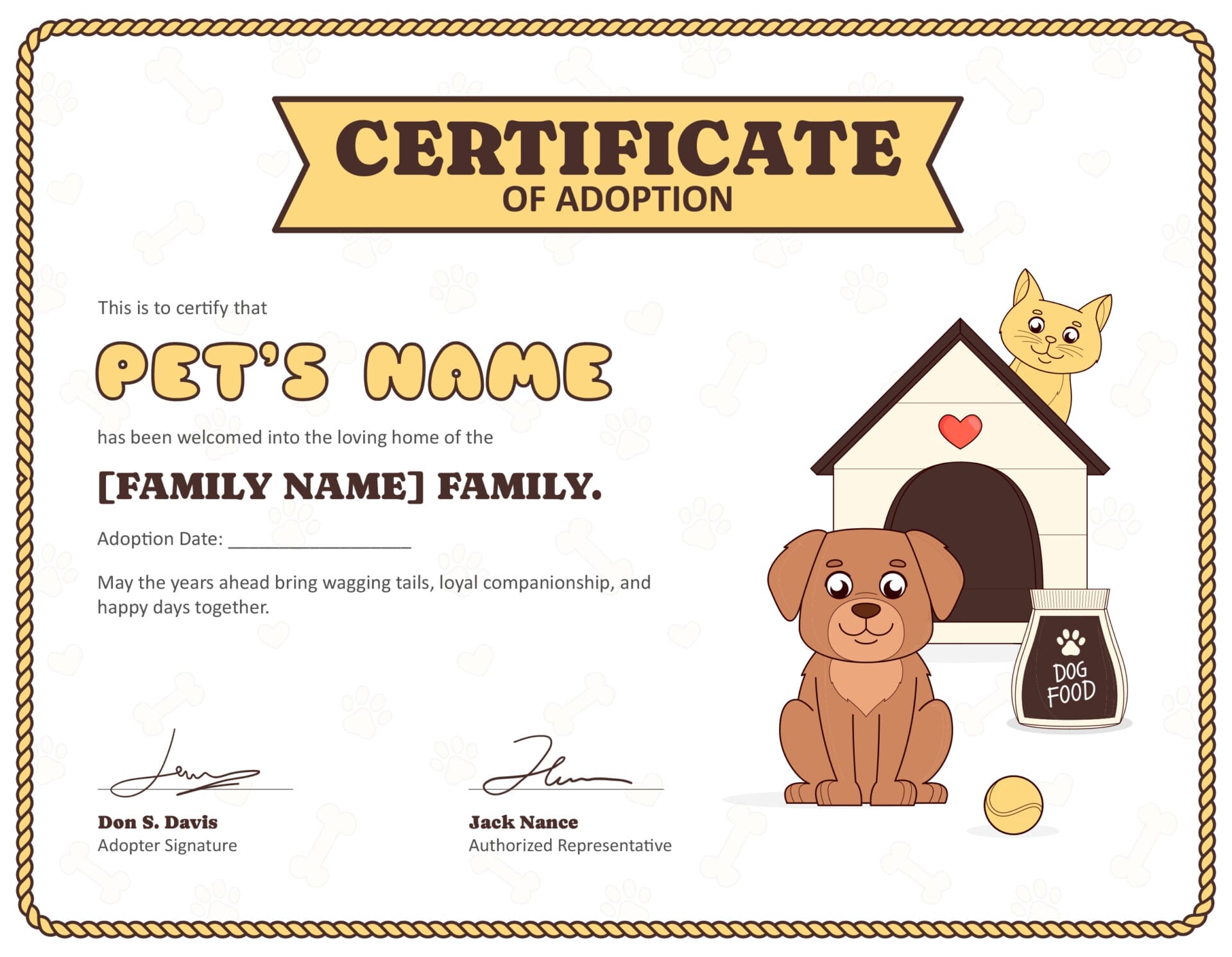 Pink and Blue Adoption Certificate Template - Highfile