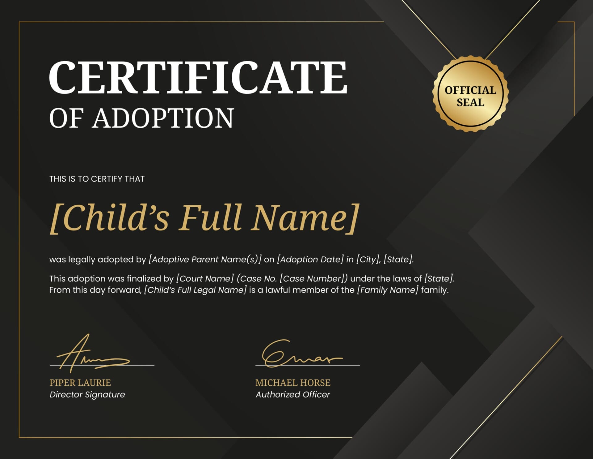 Creative Adoption Certificate Template - Highfile