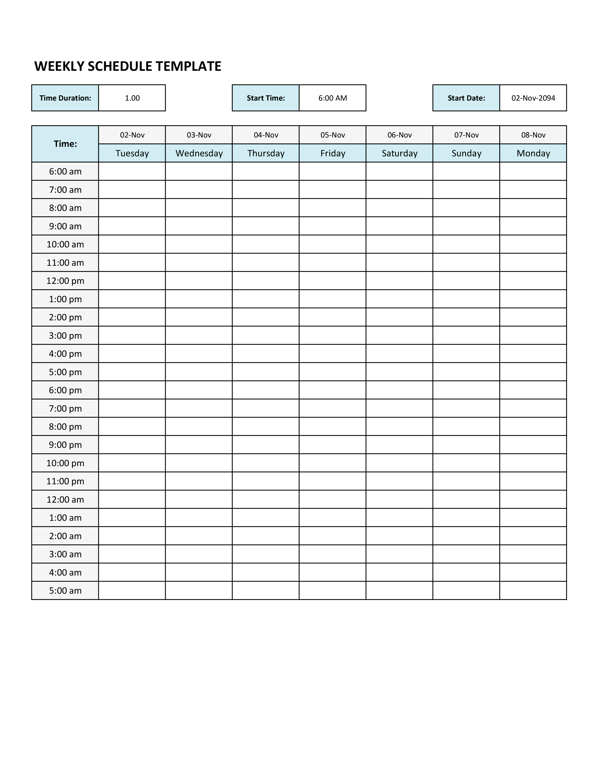 Free Weekly Schedule Templates (for Work, Families, & Students)