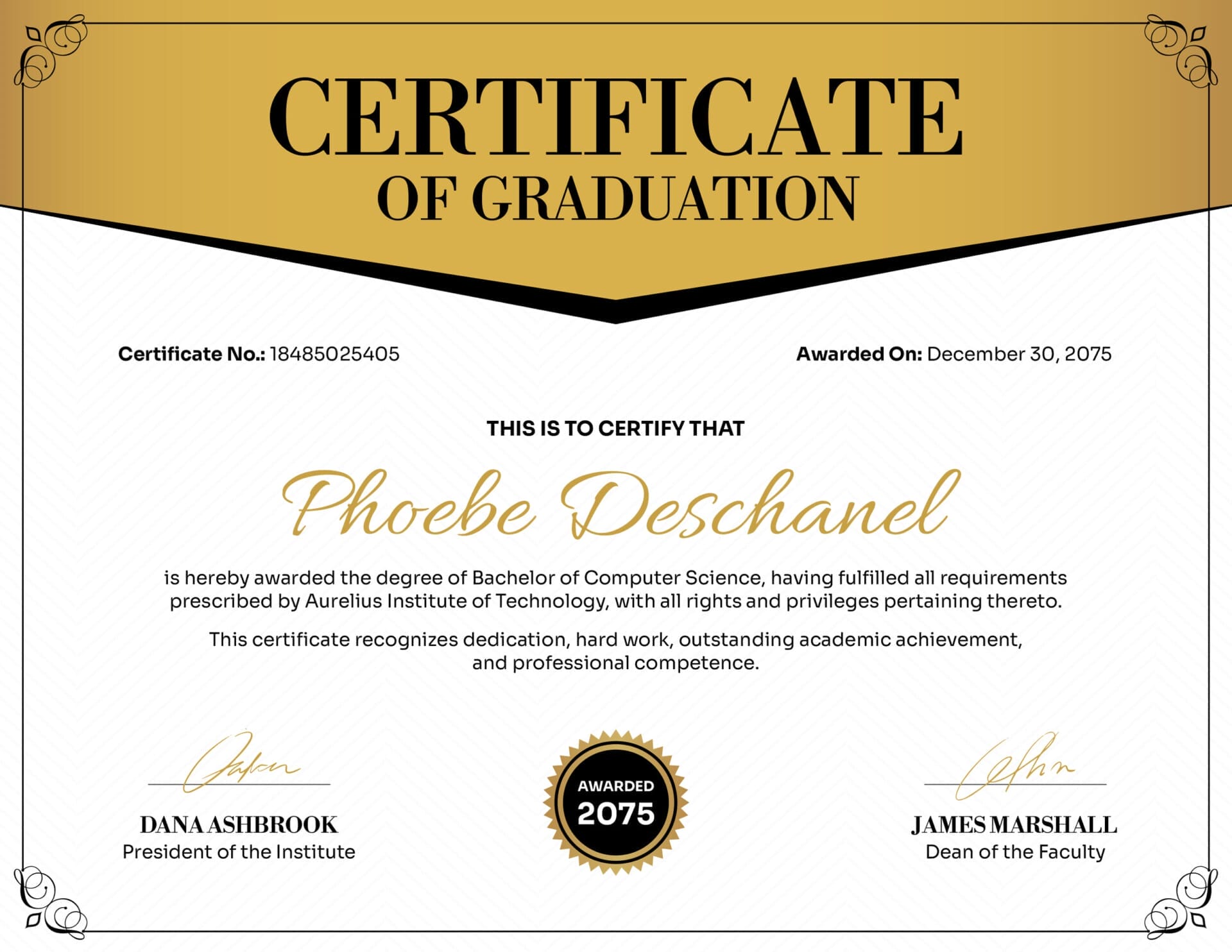 Dark Blue and Light Blue Graduation Certificate Template - Highfile